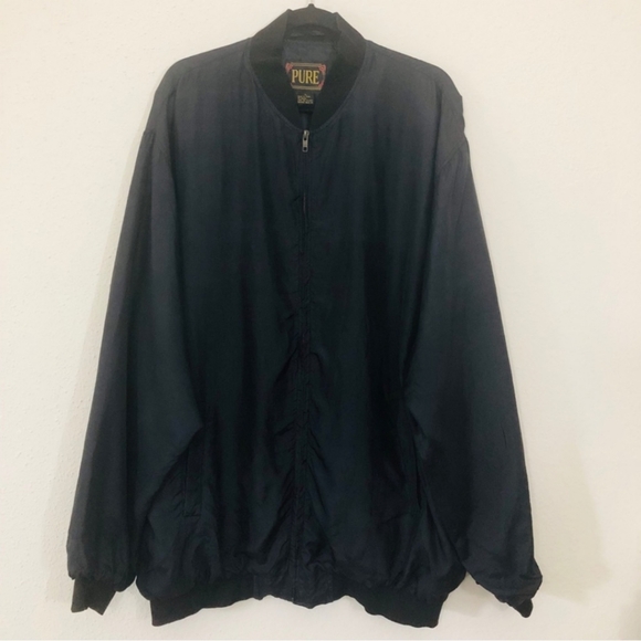 PURE | Jackets & Coats | Pure Black Lightweight Bomber Jacket Men Size ...